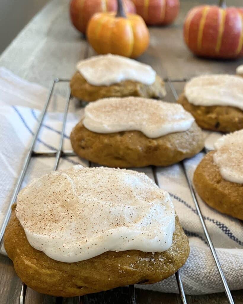 Soft Pumpkin Spice Cookies with Buttercream Frosting