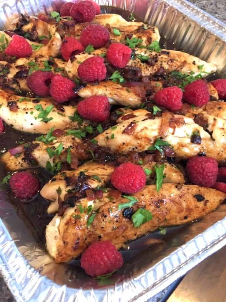 Raspberry Chicken with Toasted Almonds