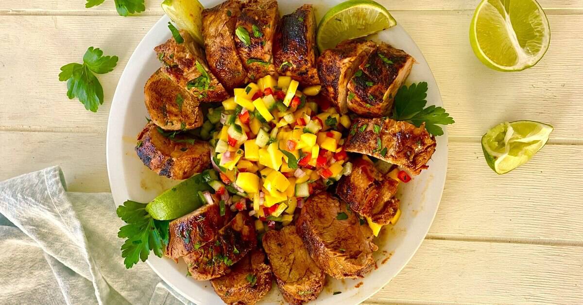Sweet and Spicy Pork Tenderloin with Mango Salsa