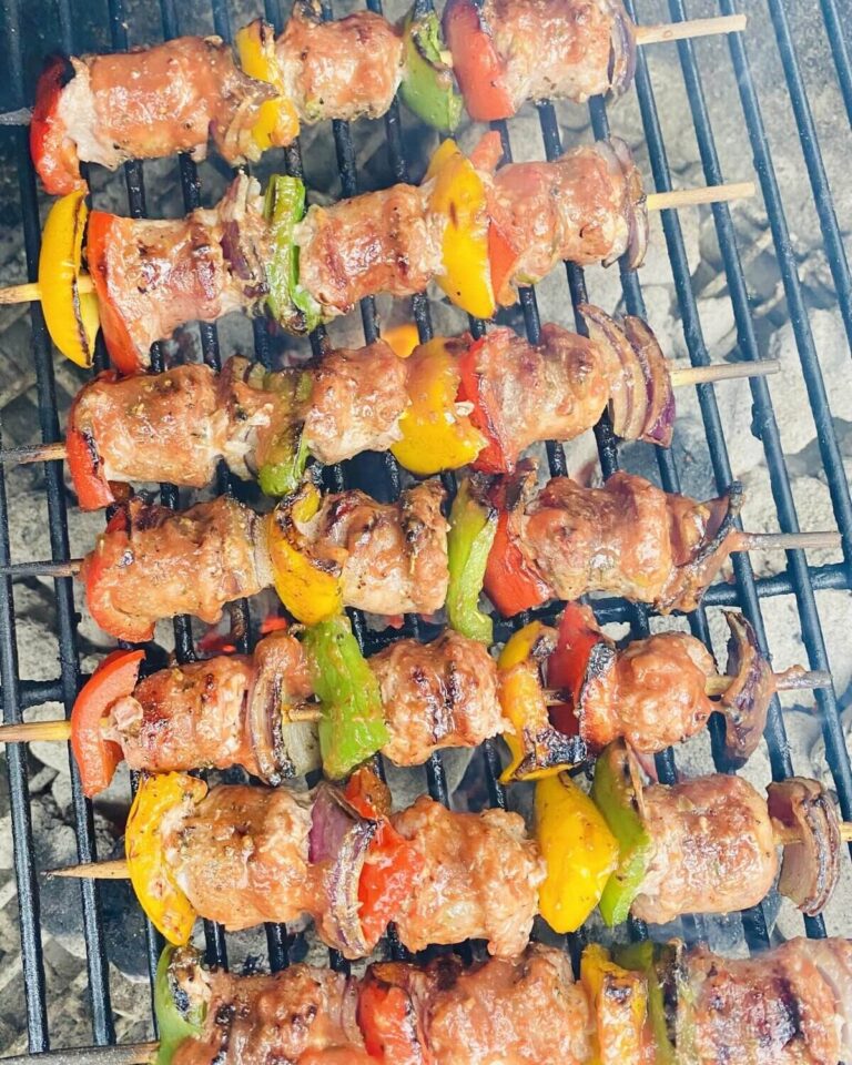 Easy Italian Sausage Kabobs with Peppers and Onion